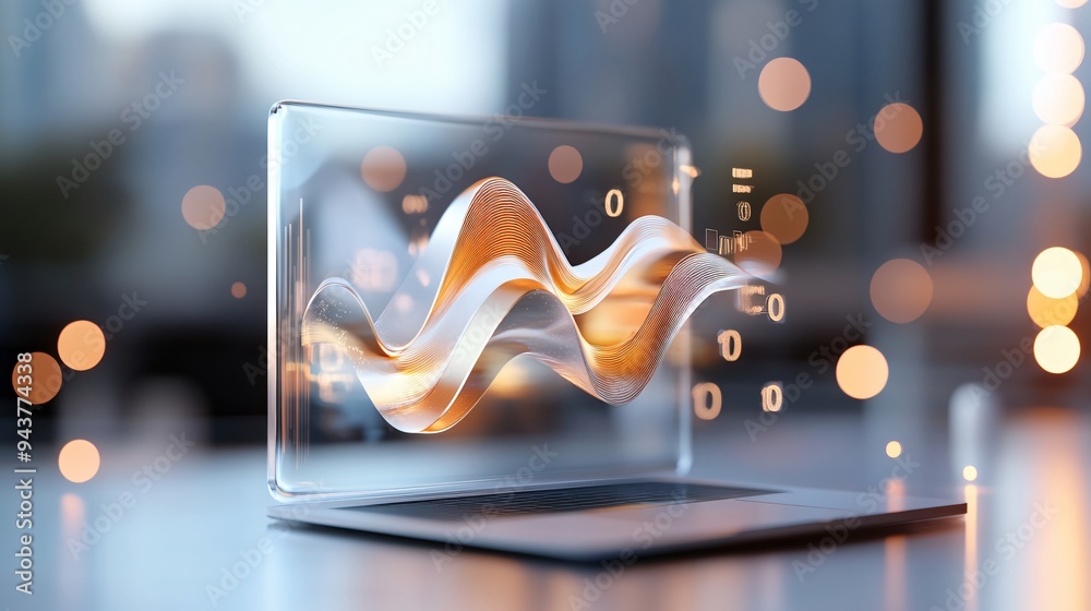 Clean and Modern 3D Profit Margin Graph Visualization for Financial ...