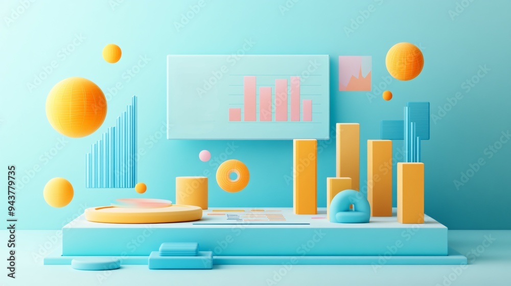 Colorful bar charts with the information document Income Statement ...