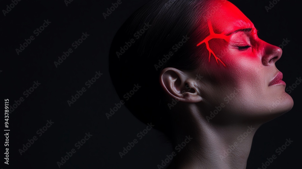 Closeup of a persons face contorted in agony, highlighting sharp facial ...