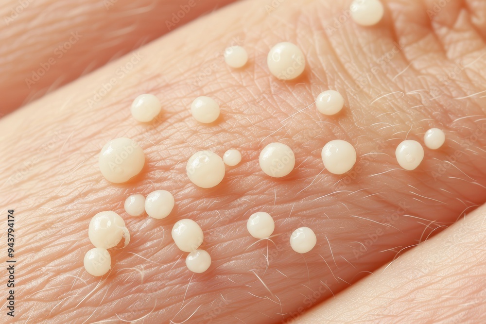 Close up of a human skin showing the characteristic rash caused by Mpox ...