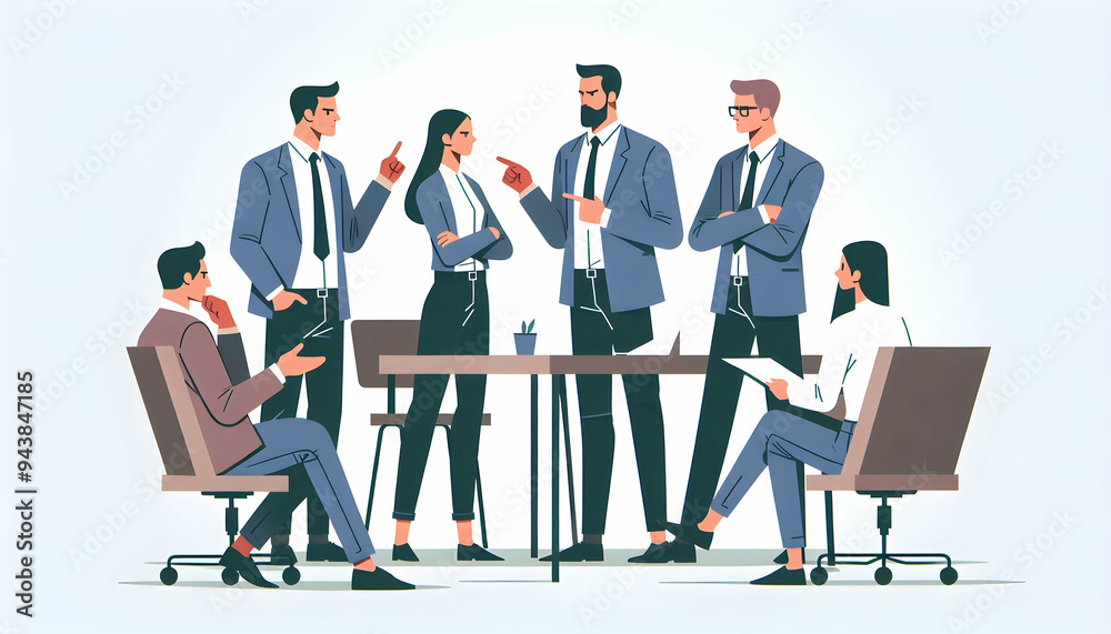 Flat Candid shot of a team leader resolving a conflict between ...