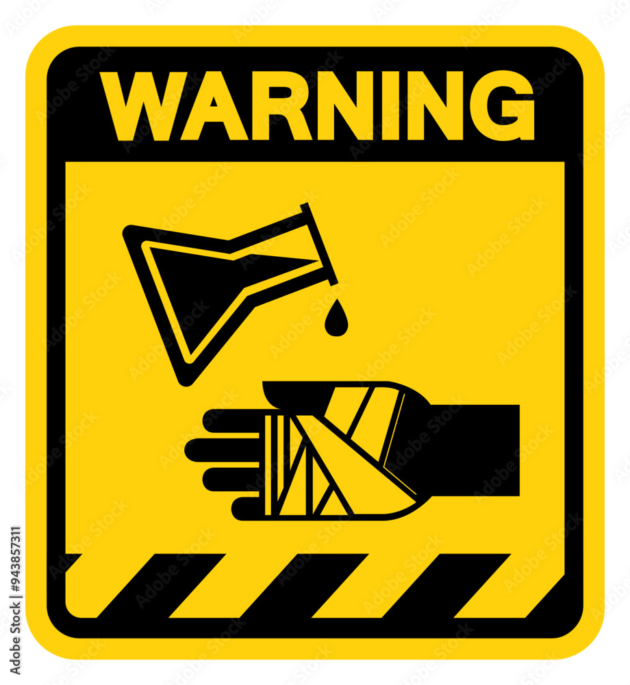 Chemical Burns Hazard Warning Sign, Vector Illustration, Isolate On ...