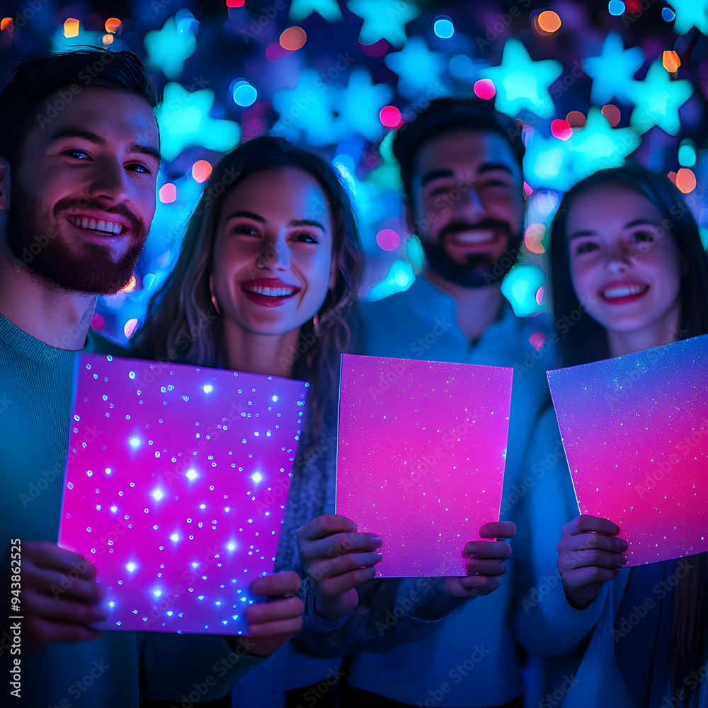 People with Enchanted Review Charts and Beaming Faces concept as A ...