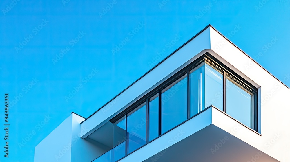 Ultra-modern building exterior with simple lines and minimal detailing ...