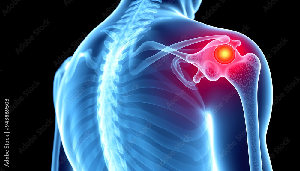 X-ray image of shoulder pain, shoulder ligament tendinitis, shoulder ...