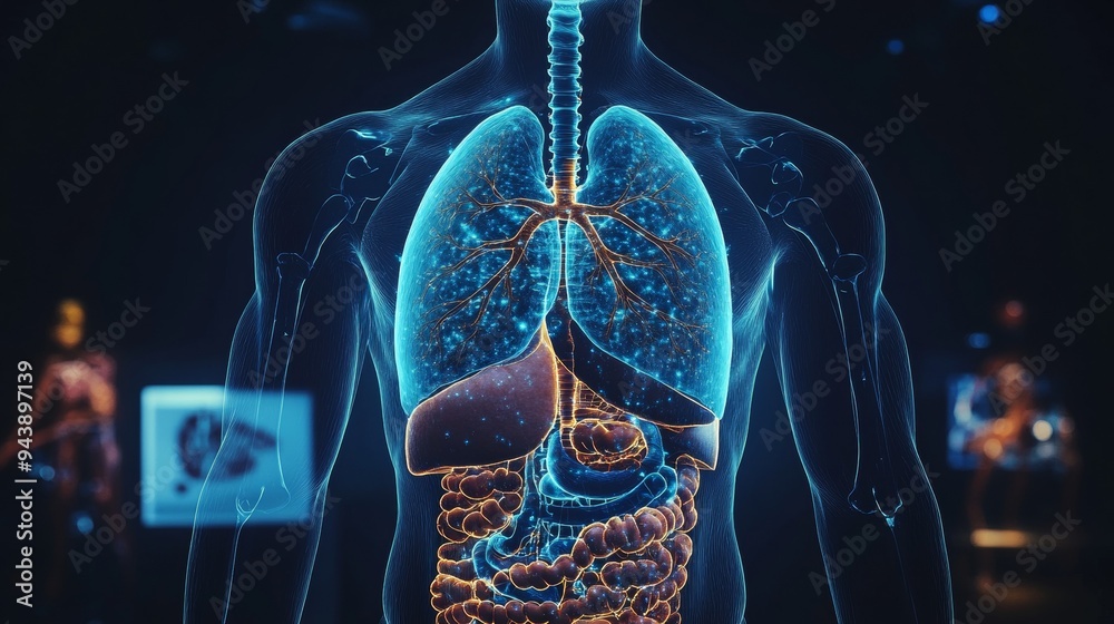 MRI images show the meridians of the lungs and chest in the human body ...