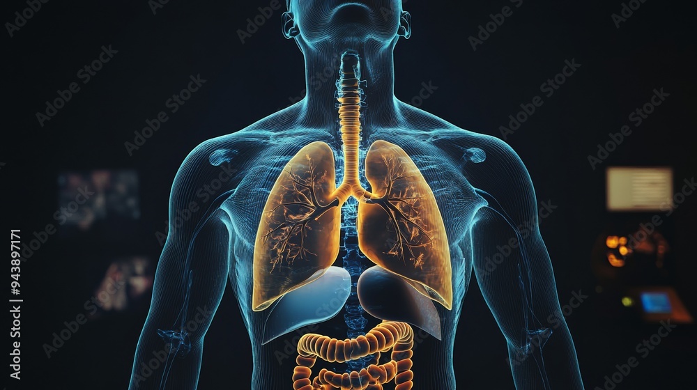 MRI images show the meridians of the lungs and chest in the human body ...