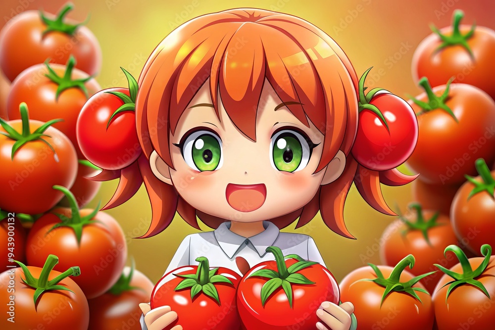 Anime🍅Moe🍅Lovable - Cute, stylized anime characters with tomato-themed ...