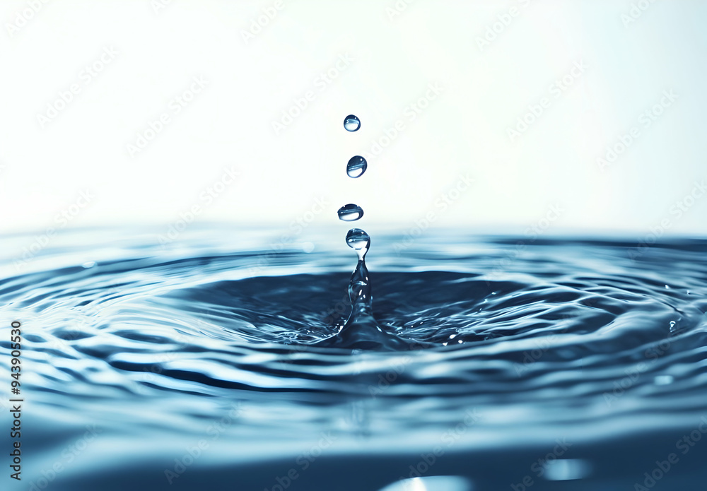 Beautiful water drop creating ripples in a serene pool of water ...