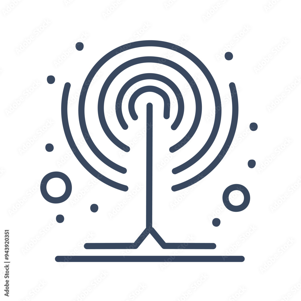 Abstract tree symbol illustration. Minimalist graphic design of a ...