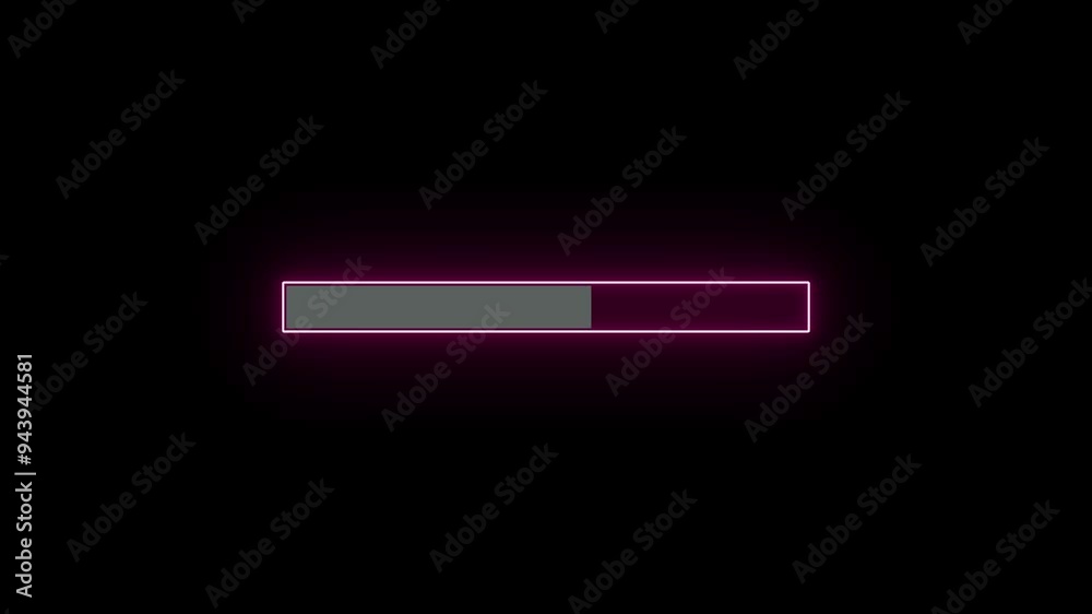 Glitchy loading bar. Looped animation of uploading progress bar with distortion effect isolated ...