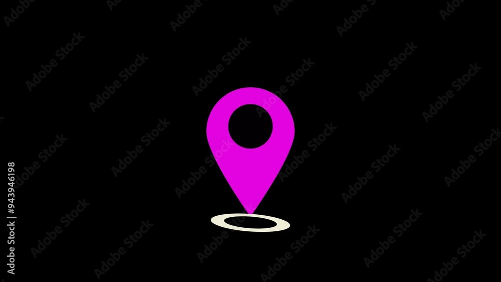 Animated location pin linear icon. Travel destination point. Map marker ...