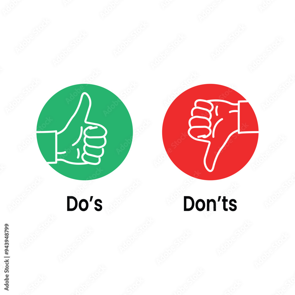 Dos And Donts Like Thumbs Up Or Down Simple Simple Thumbs Up Symbol