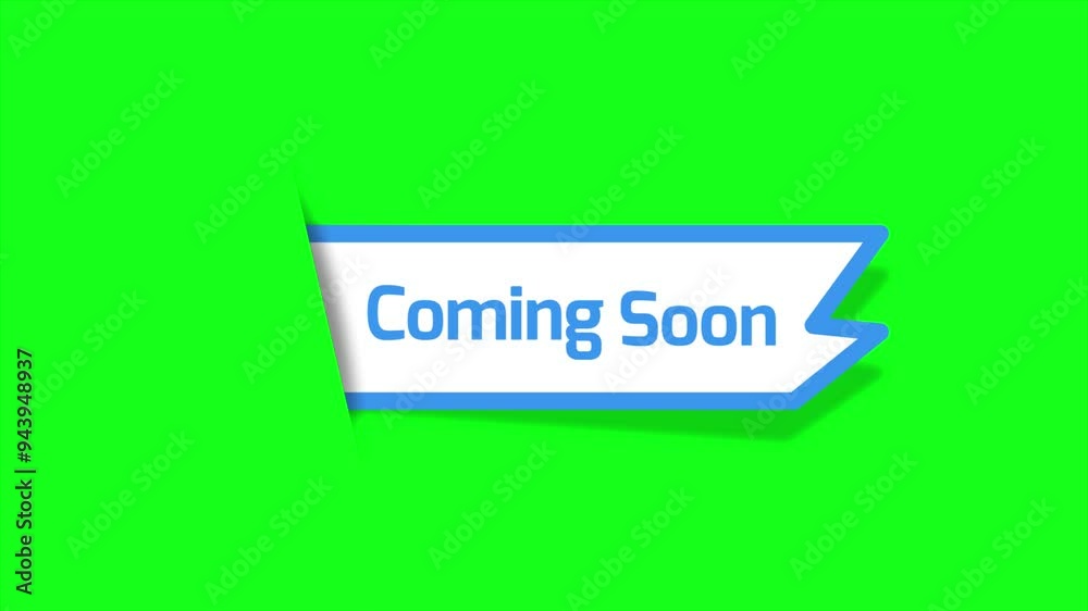 Coming Soon - Banner Animation on green screen background, Blue and red ...