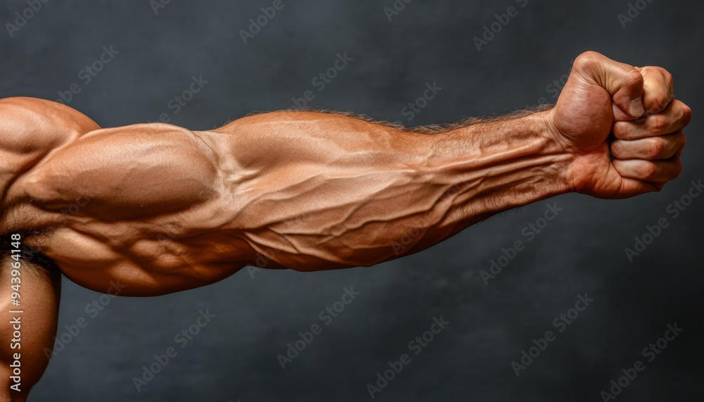 Powerful Muscular Male Arm: Symbol of Strength and Fitness. Abstract ...