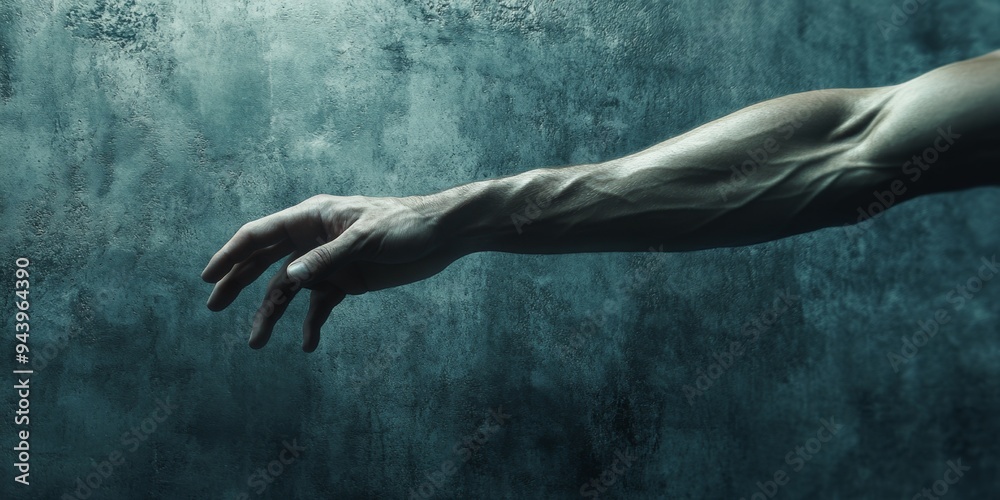 Powerful Muscular Male Arm: Symbol of Strength and Fitness. Abstract ...