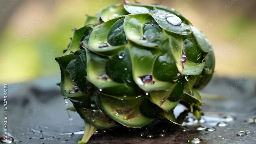 Exploring the unique appearance and texture of a vibrant green fruit ...