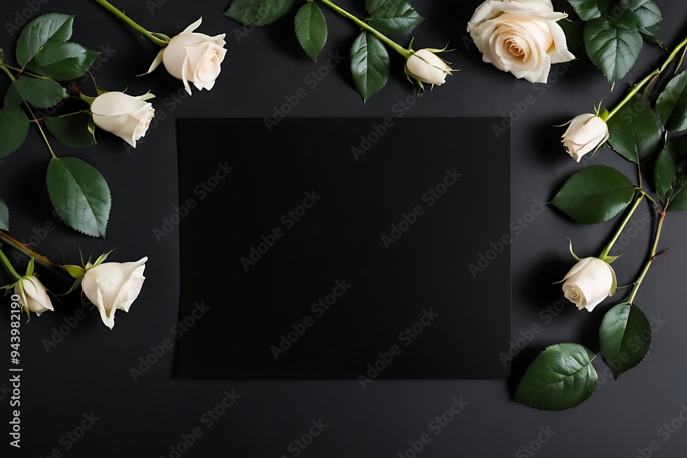 Blank condolence card, sympathy card, memorial card, greeting card with ...