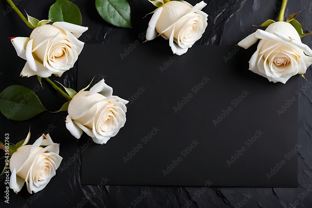 Blank condolence card, sympathy card, memorial card, greeting card with ...