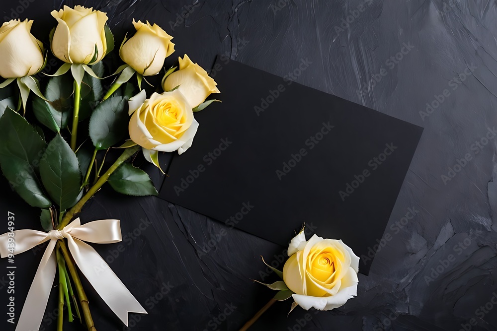 Blank condolence card, sympathy card, memorial card, greeting card with ...