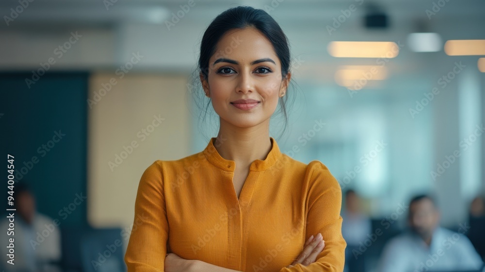 empowered female leader, indian female leader confidently presenting ...