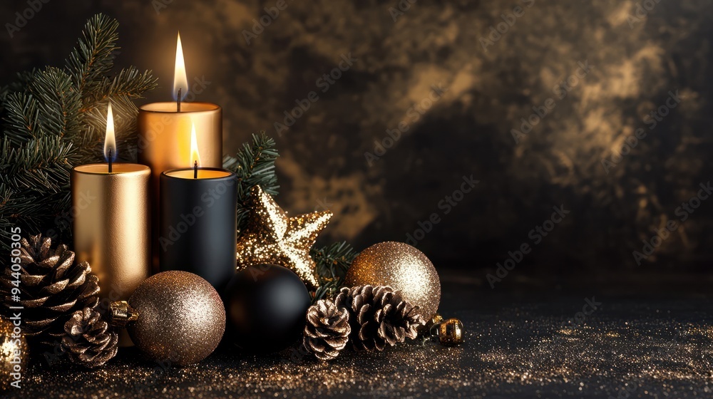 Wunderschone Kerzen Schwarz Gold Bilder