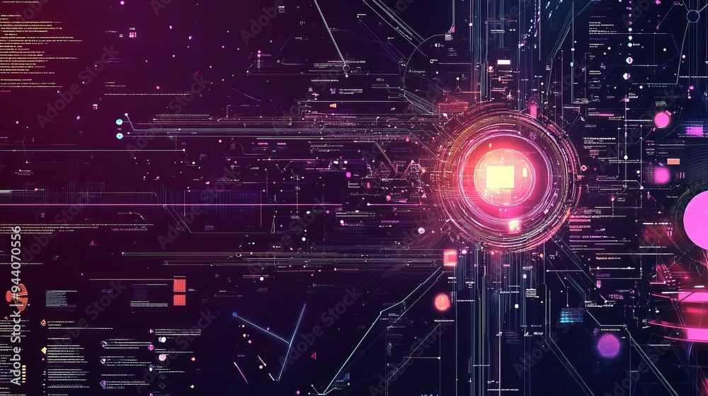 Envision a data visualization scene that embodies the essence of AI and ...