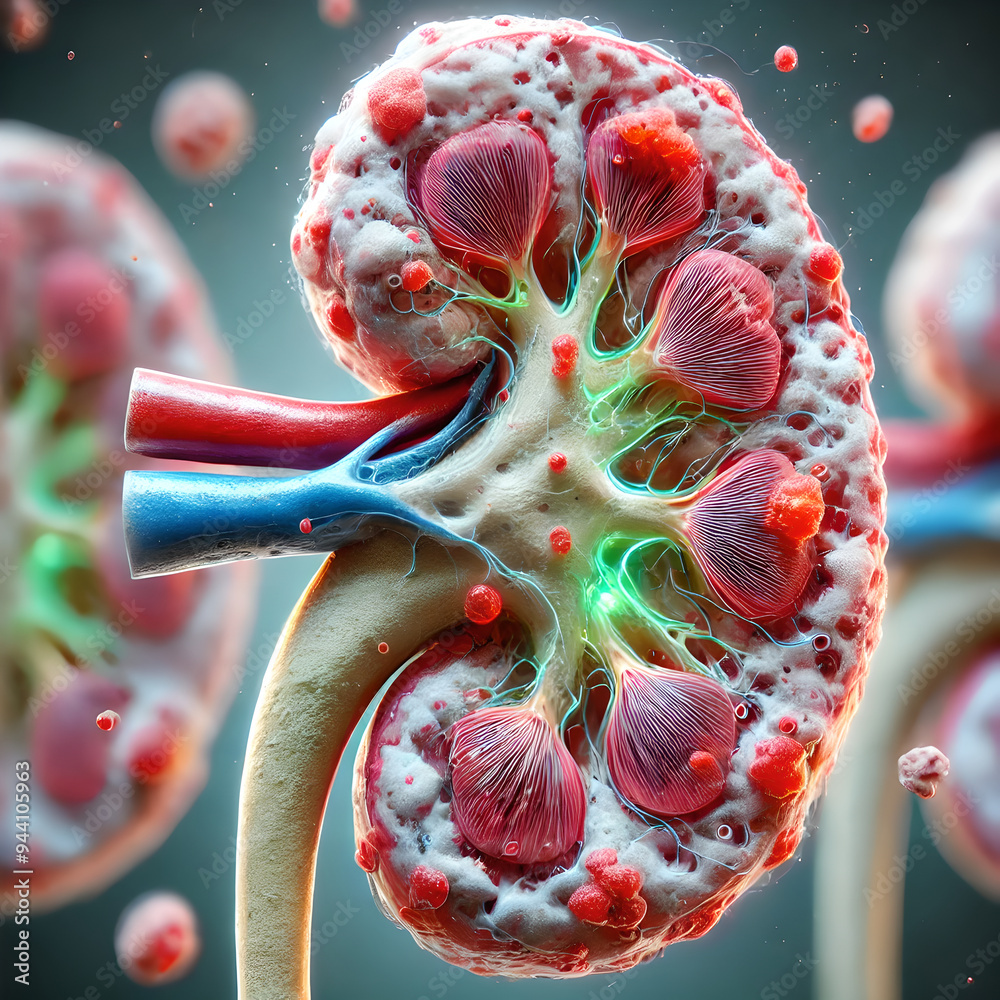 Human kidney with acute glomerulonephritis, showing inflammation ...