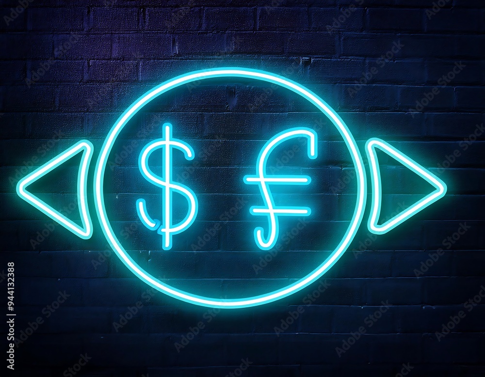 vector realistic isolated neon sign saudi riyal dollar exchange ...