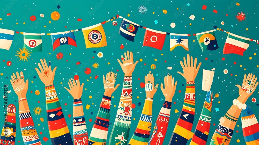 A powerful vector image combining various symbols of Latino pride, such ...