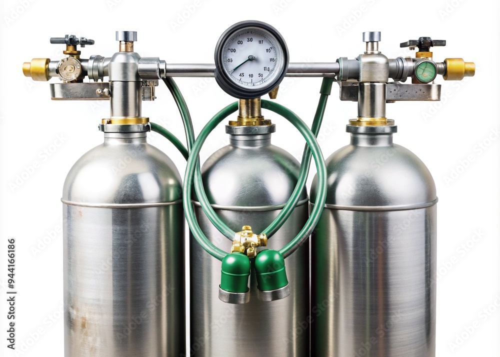 Industrial steel cylinder filled with compressed carbon dioxide gas ...