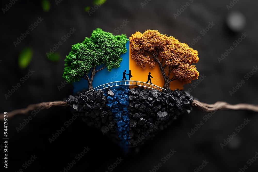 Charity as a bridge to a better future, depicted in a design that shows ...