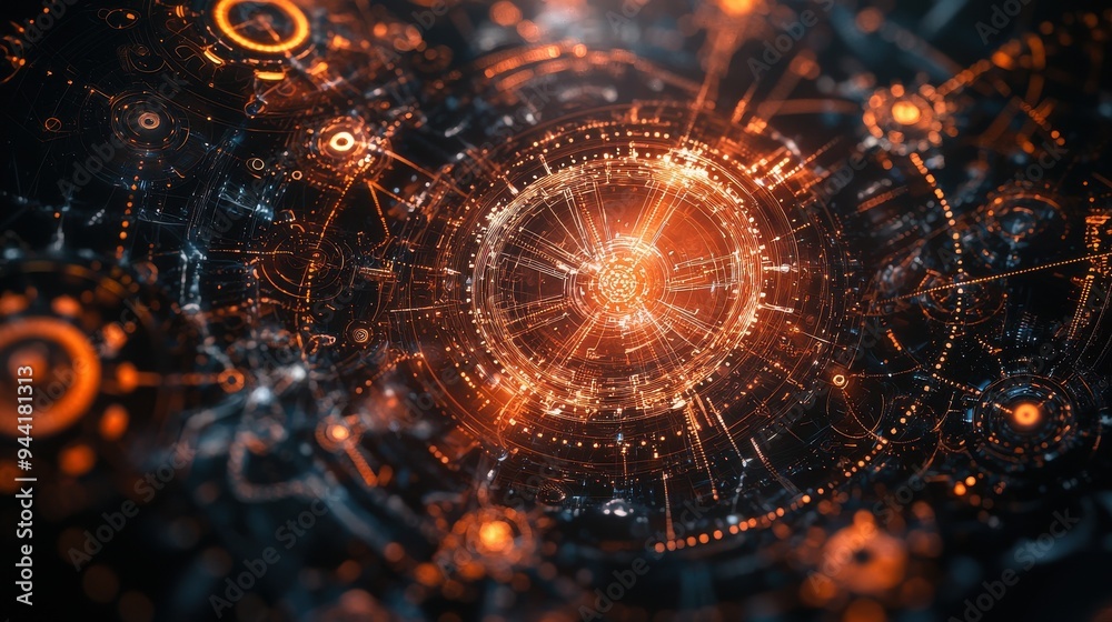 Perpetual motion machine with a complex system of gears and cogs ...