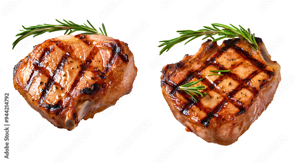Grilled Pork Chops Set: A Collection of Realistic, High-Quality Images ...