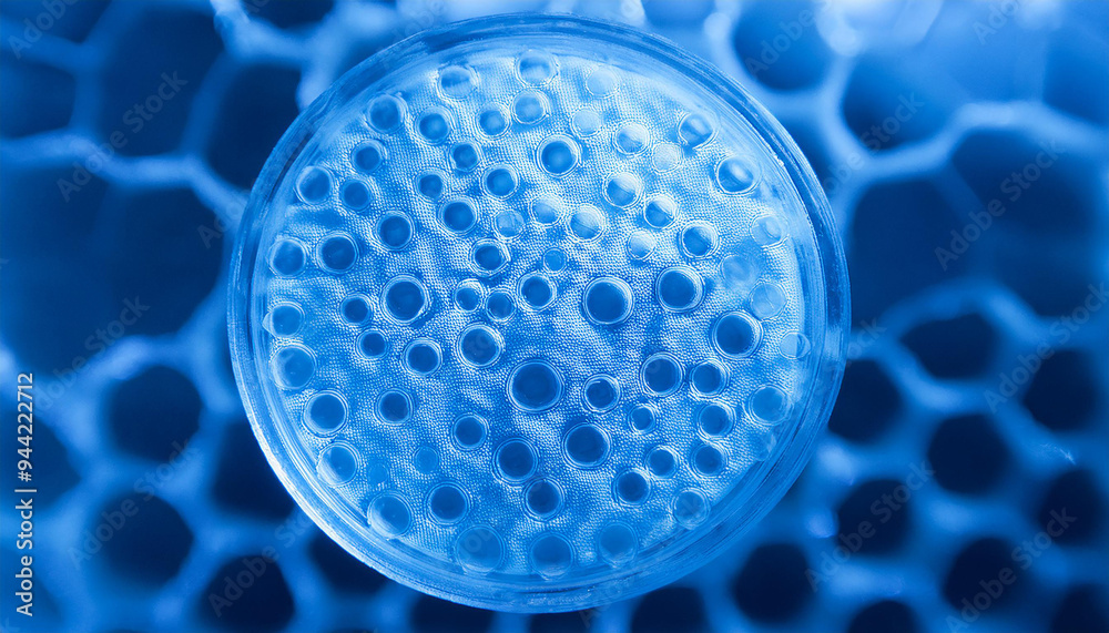 Microscopic view of immune cells. For scientific research banner or ...