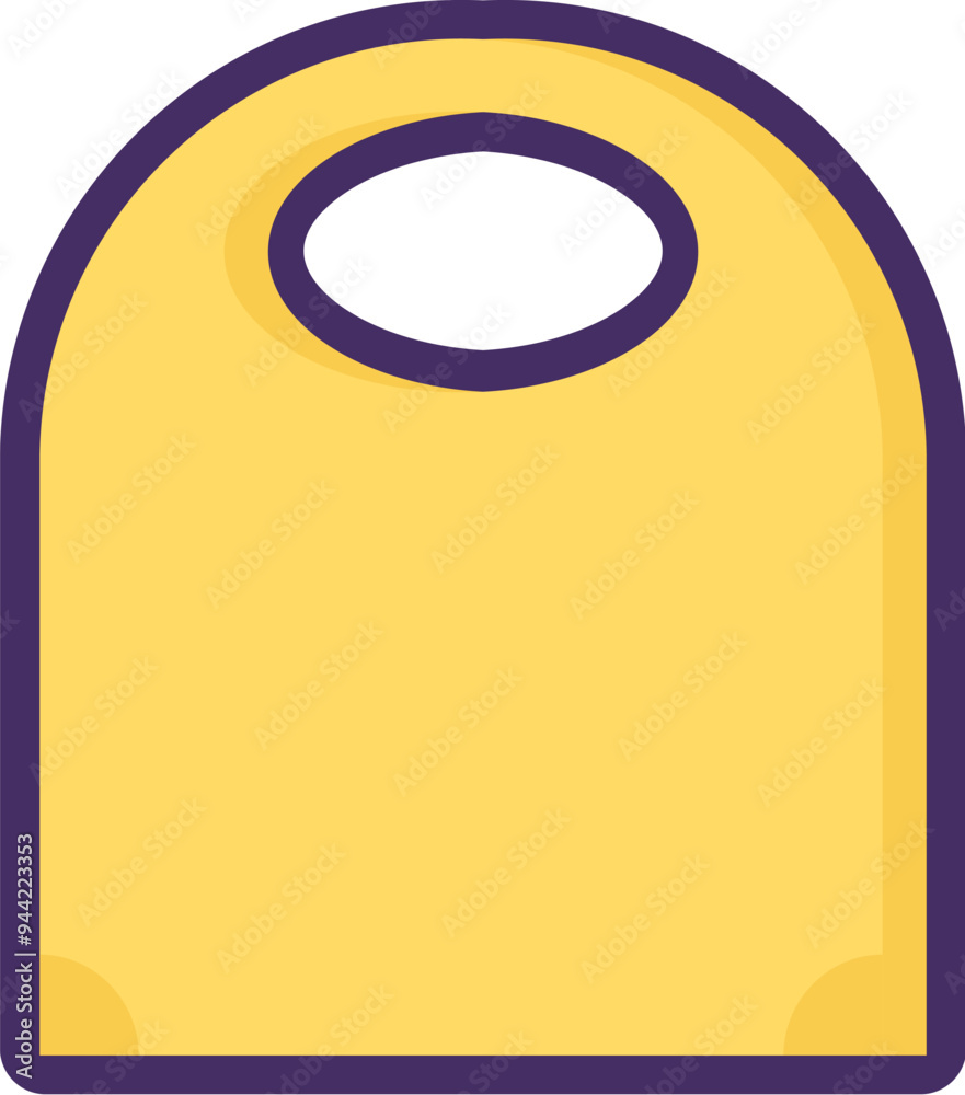 Yellow plastic bag with handles. Bright packaging of purchases ...