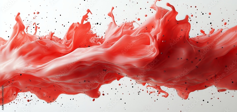 Abstract Red Liquid Splash A closeup perspective of a vibrant red ...