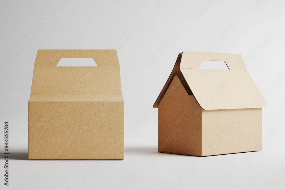 Gable Box 3D Mockup - Open and Close Packaging for Food and Household ...