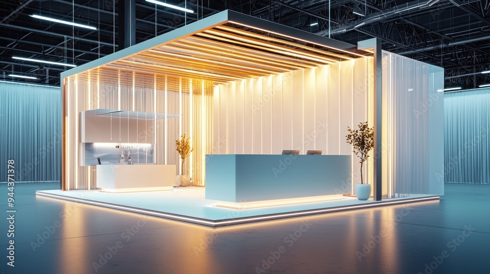 Exhibition stand for mockup and Corporate identity,Display design.Empty ...