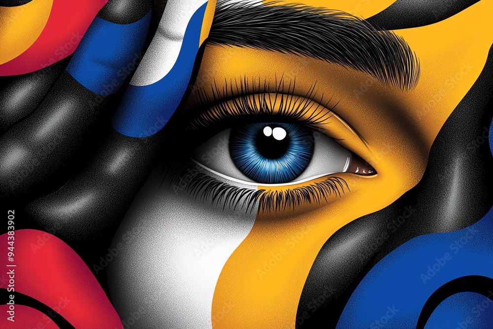 Sign languages and educational campaigns, illustrated with vibrant ...