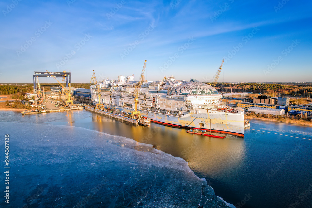 Turku, Finland - February 4, 2023: Icon of the Seas, under construction ...