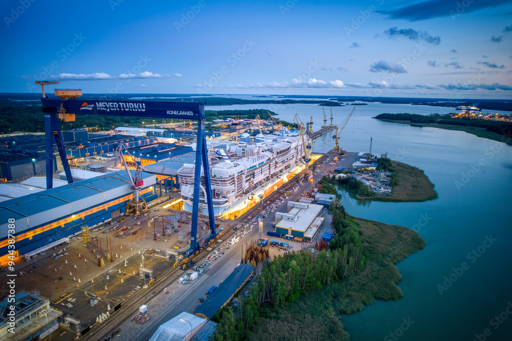 Turku, Finland - July 30, 2024: Star of the Seas, under construction at ...