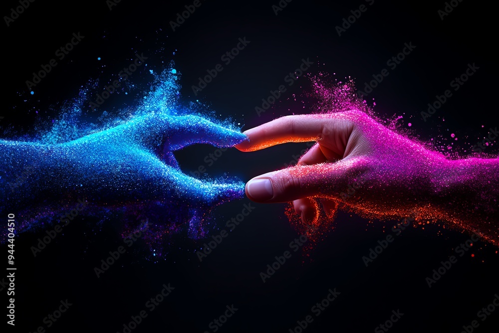 Sign languages transforming communication, depicted in a digital ...