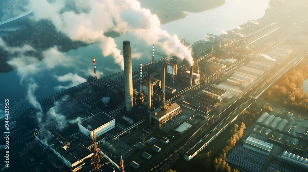 Global warming, a boiling world and hotter climate change. Industrial ...