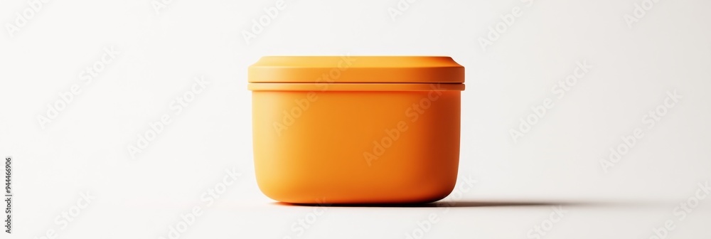 A 3D icon of a fish food container with a simple label depicted in a ...