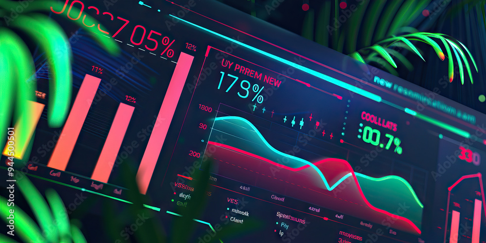 A stylish infographic displaying key performance indicators (KPIs) for ...