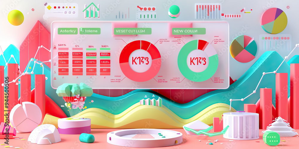 A stylish infographic displaying key performance indicators (KPIs) for ...
