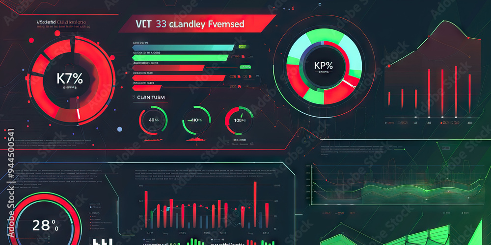 A stylish infographic displaying key performance indicators (KPIs) for ...