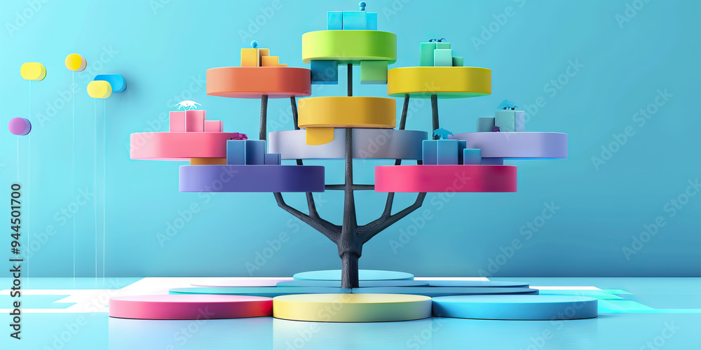 A creative treemap displaying the organizational structure of a team ...
