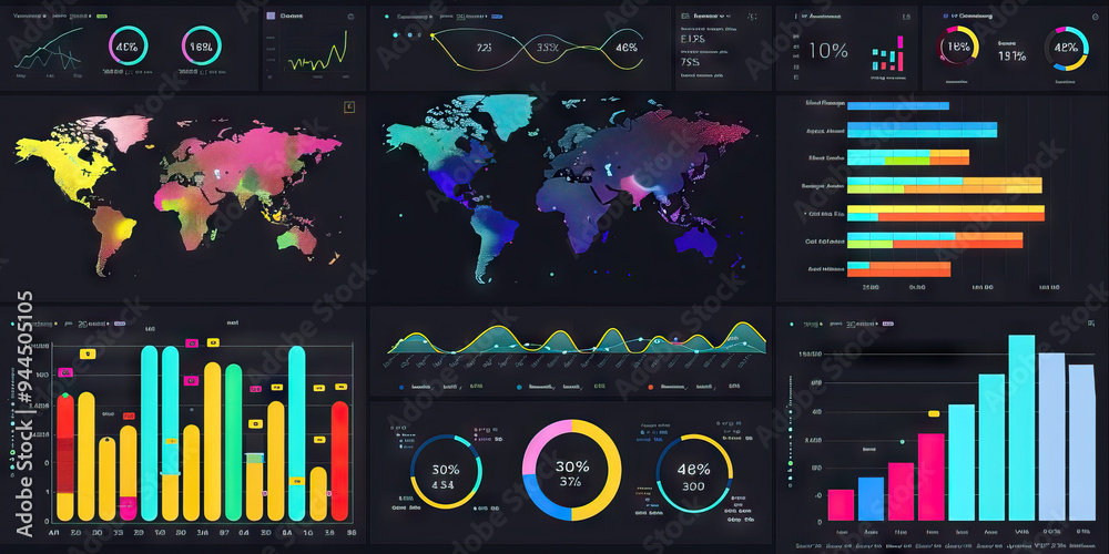 Colorful Dashboards: A visually striking collection of key performance ...